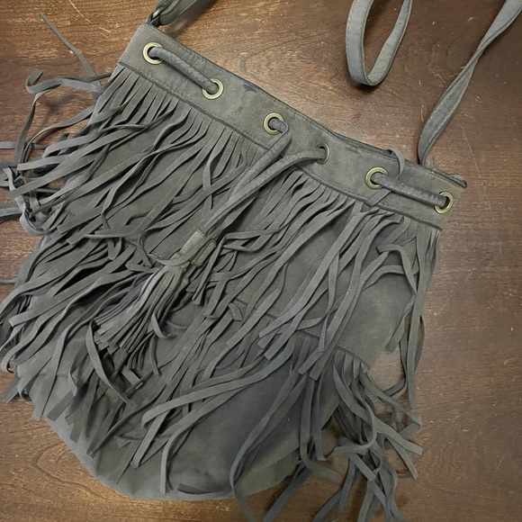 Joe Boxer | Bags | Joe Boxer Grey Crossbody Faux Leather Fringe Purse ...